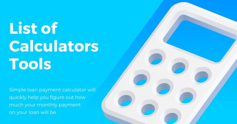 List of Calculators Tools